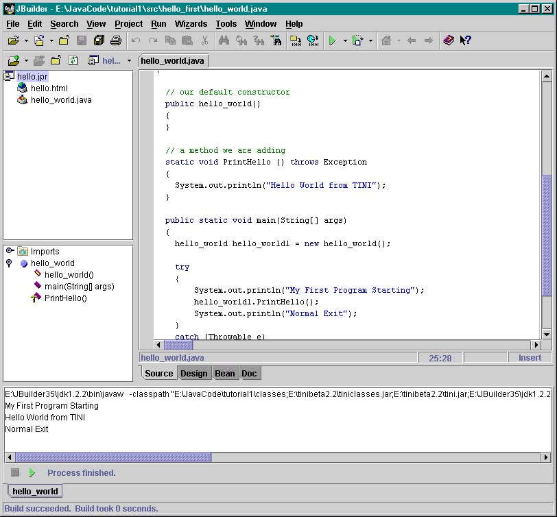 JBuilder with TINI Tutorial : New Project